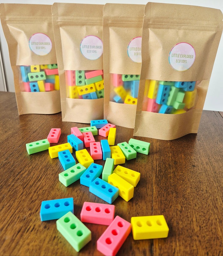 Mini Bricks 28pcs in bright colours for building, small world play, se ...